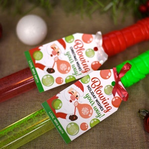 Printable Christmas Bubbles Gift Tag: Teacher Student Favor (PDF) - Etsy
