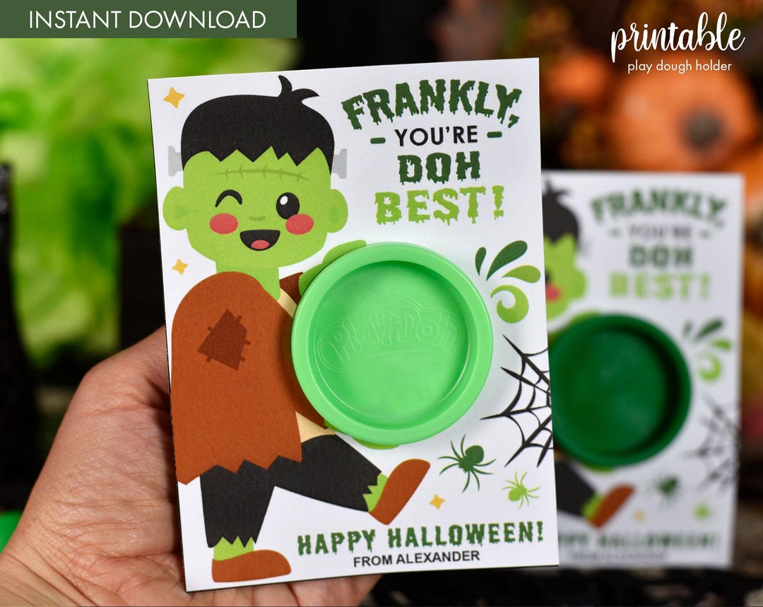 Printable Halloween Play Dough Holders | Frankenstein Design | Non ...