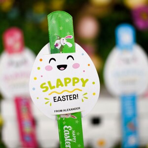 Printable Easter Egg Slap Bracelet Tag: Classroom Gift (PDF) - Etsy