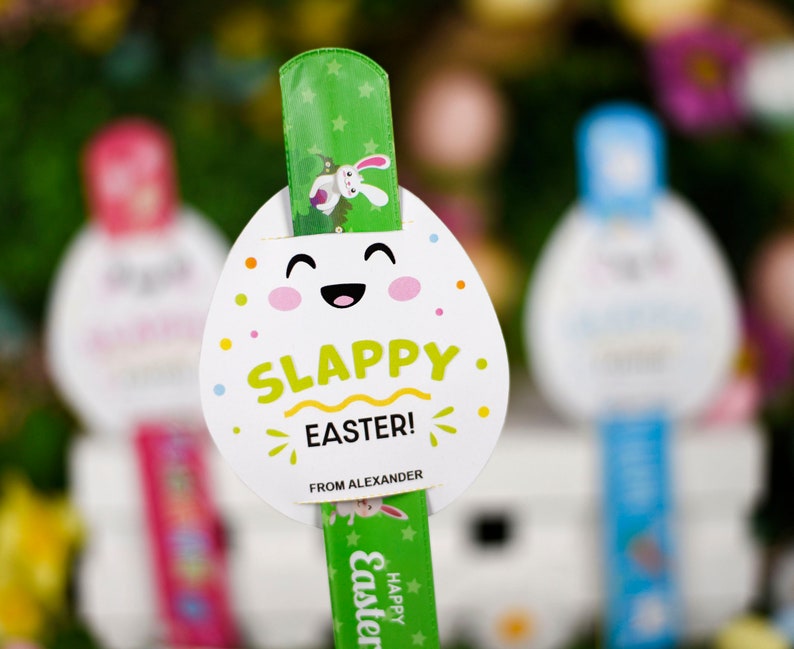 Printable Easter Egg Slap Bracelet Tag: Classroom Gift (PDF) - Etsy