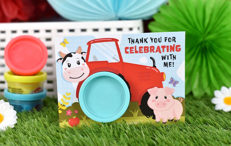Farm Birthday Party Favor Card: Play-doh Gift (digital Download) - Etsy