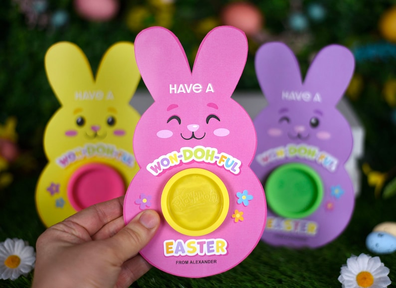 Easter Bunny Play Dough Gift Card: Printable Classroom Favor (PDF) - Etsy