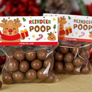 Rudolph Poop Treat Bag Topper • Reindeer Poop Printable • Christmas ...