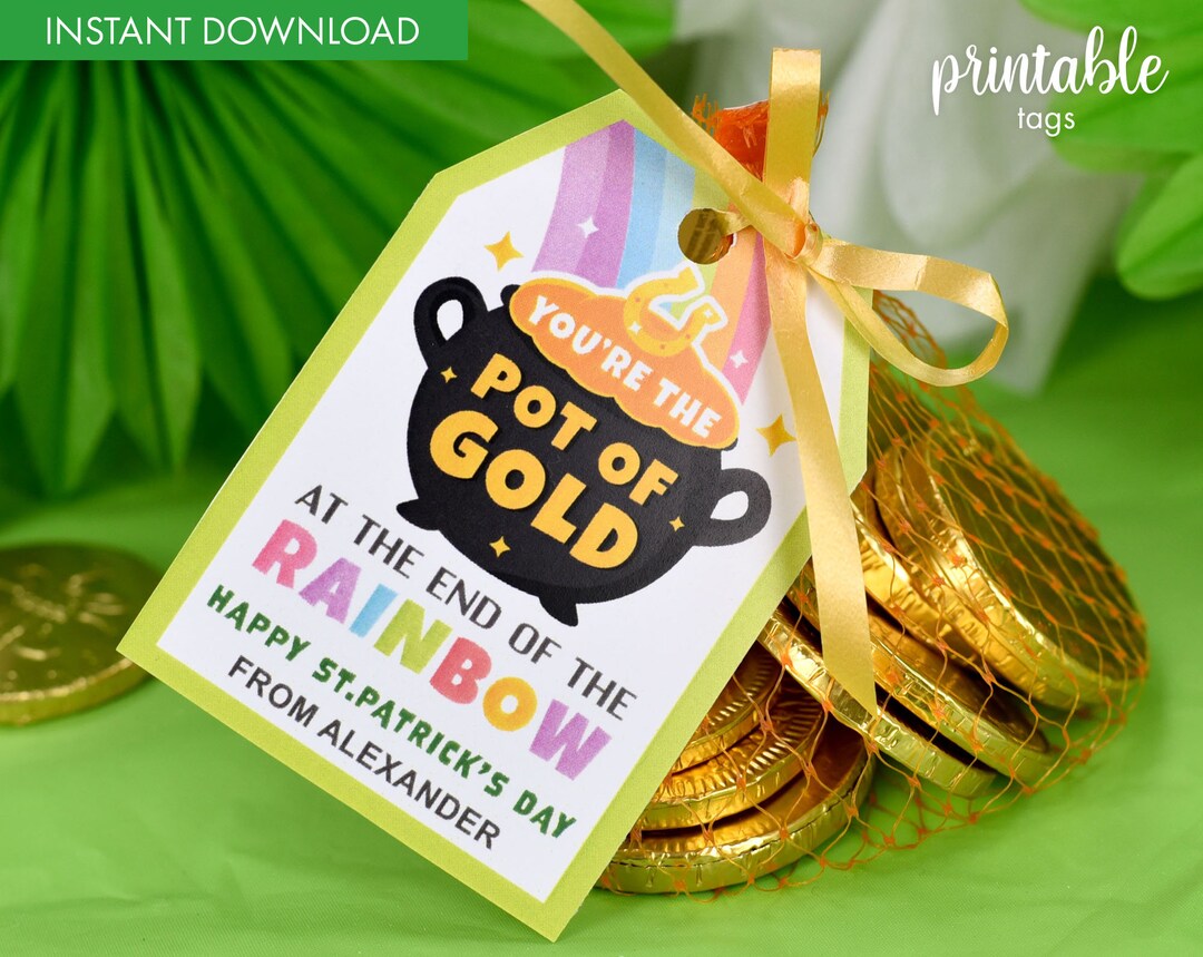 St Patricks Day Printable Gift Tag | Printable Kids Gift | St Patricks ...