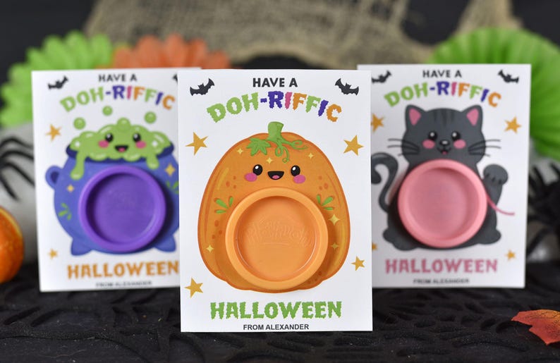 Halloween Play Dough Gift Card: Printable Classmate Favor (PDF) - Etsy