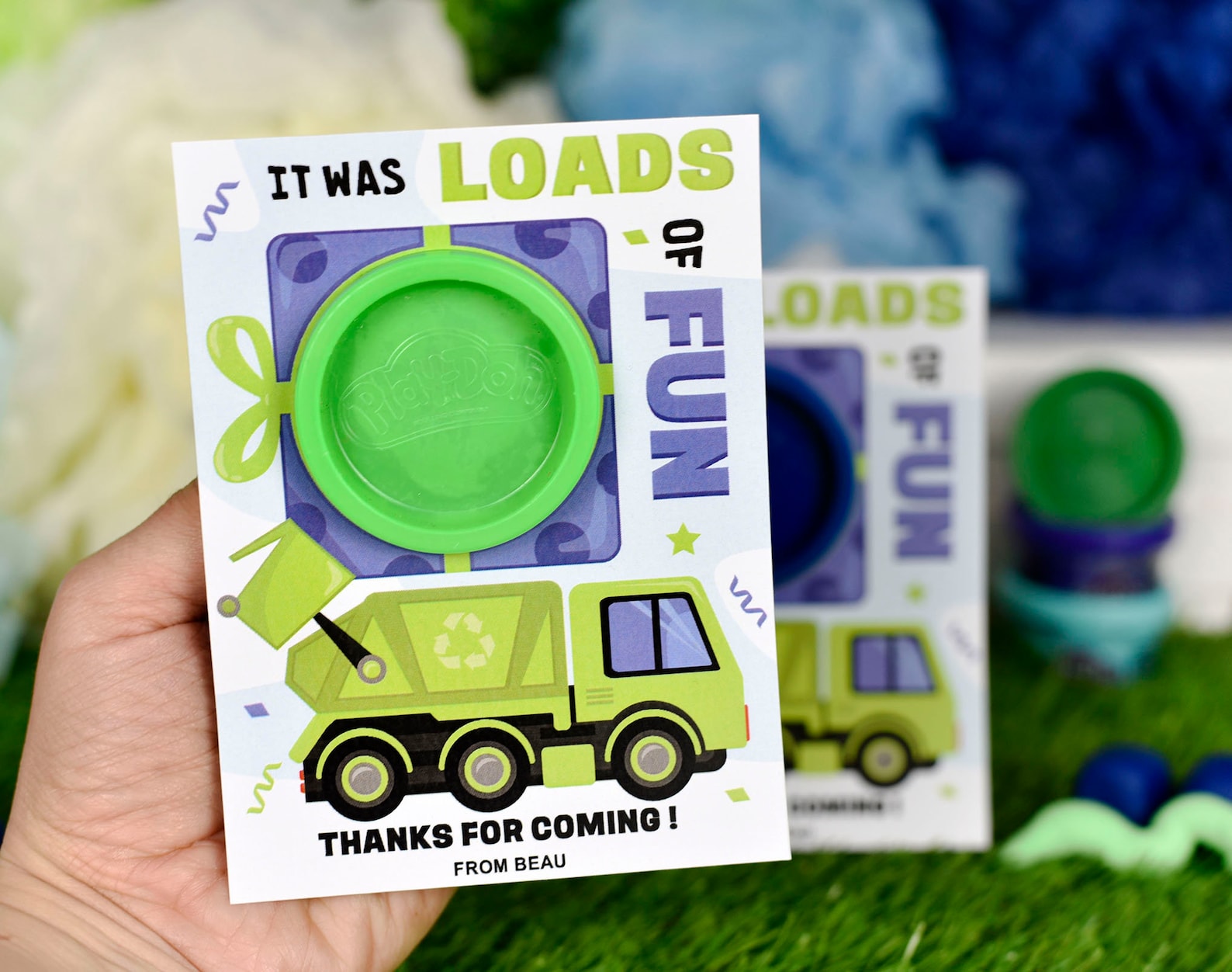 Trash Truck Birthday Party Favor: Play-doh Gift Card (digital Download ...
