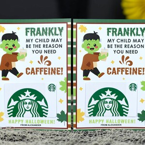 Printable Halloween Coffee Card Holder | Teacher Appreciation Gift ...