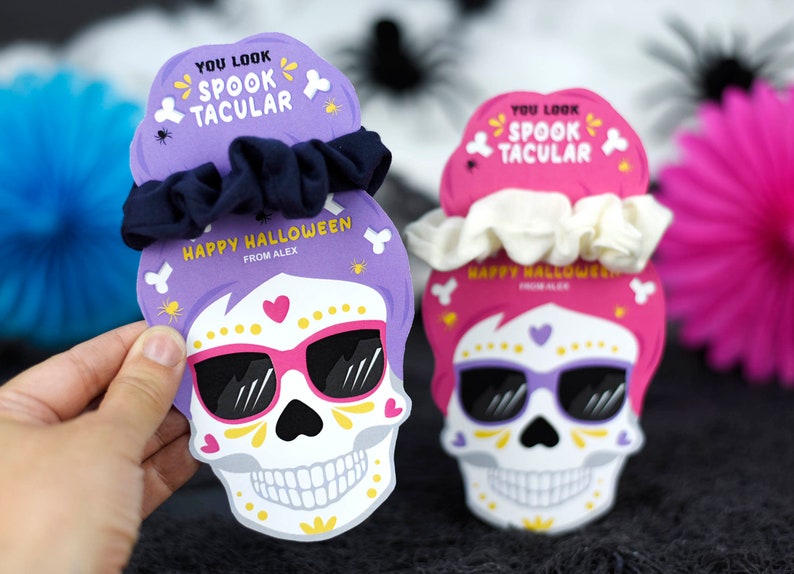 Printable Halloween Scrunchie Holders | Non-candy Halloween Gift for ...