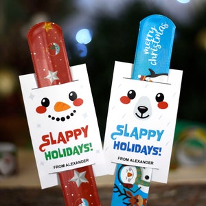 Printable Christmas Slap Bracelet Tag: Classroom Gift (PDF) - Etsy