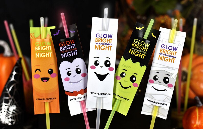 Printable Halloween Glow Stick Holder: Kids Classroom Favor (PDF) - Etsy