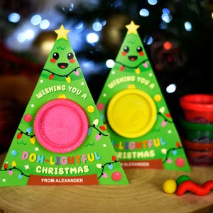 Christmas Tree Play Dough Holder | Printable Holiday Class Gifts | Non ...