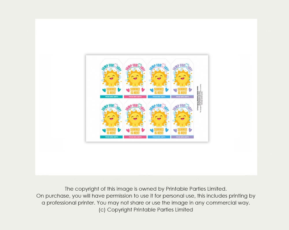 Printable Personalised Jump Rope Tag | End of Term Gift | Teacher Gift ...