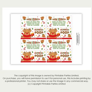 Rudolph Poop Treat Bag Topper • Reindeer Poop Printable • Christmas ...