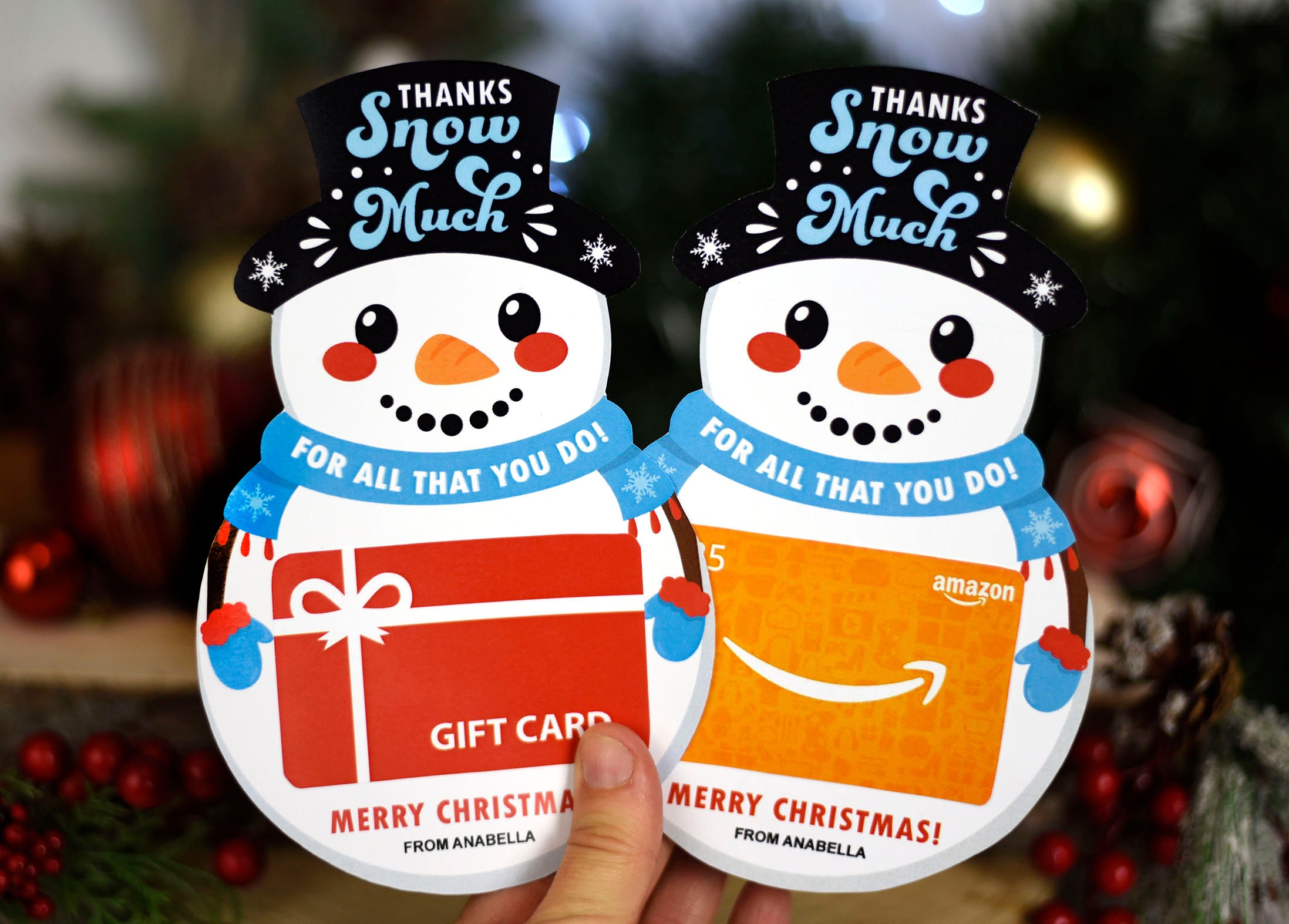 Printable Christmas Gift Card Holder | Christmas Snowman Gift Card ...