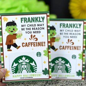 Printable Halloween Coffee Card Holder | Teacher Appreciation Gift ...
