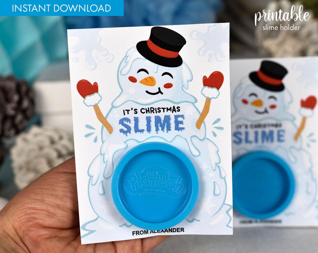 Printable Christmas Snowman Slime Holder Christmas Slime Gift Tag for ...