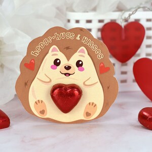 Printable Valentines Hedgehog Chocolate Card | Class Mates Gift | Small ...