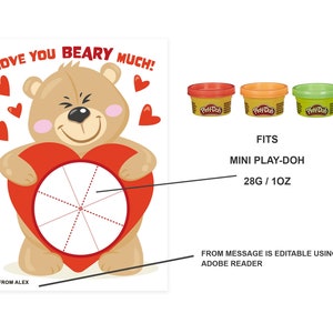 Play Dough Valentines Cards: Printable Classmate Gift, 6 Designs (PDF ...