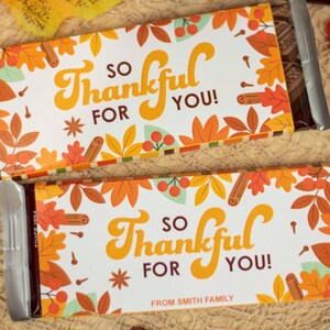 Thanksgiving Chocolate Bar Wrapper: 'thankful' Party Favor (digital ...