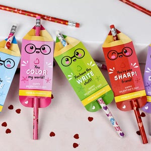 Printable Valentines Gift Pencil Holder Class Mates Gift Non Candy ...