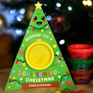 Christmas Tree Play Dough Holder | Printable Holiday Class Gifts | Non ...