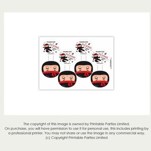 Printable Ninja Lollipop Wrappers: Birthday Party Favors (PDF) - Etsy