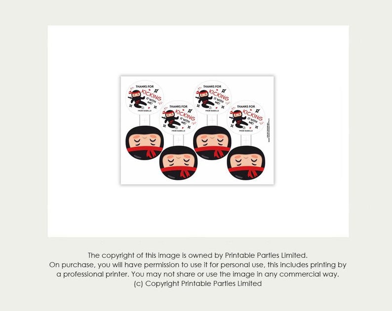 Printable Ninja Lollipop Wrappers: Birthday Party Favors (PDF) - Etsy