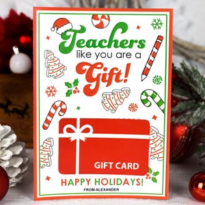 Printable Christmas Gift Card Holder for Teachers | Christmas Gift Card ...