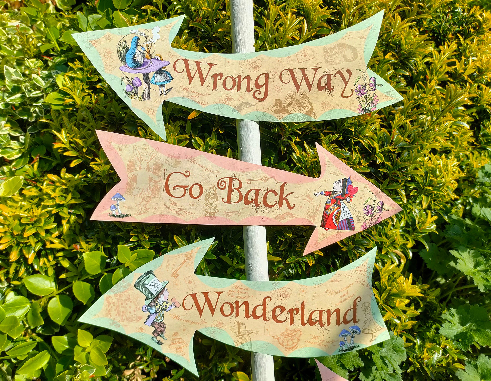Printable Vintage Alice in Wonderland Party Arrow Signs - Etsy UK
