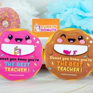 Printable Donut Teacher Appreciation Gift Card Holder (PDF) - Etsy