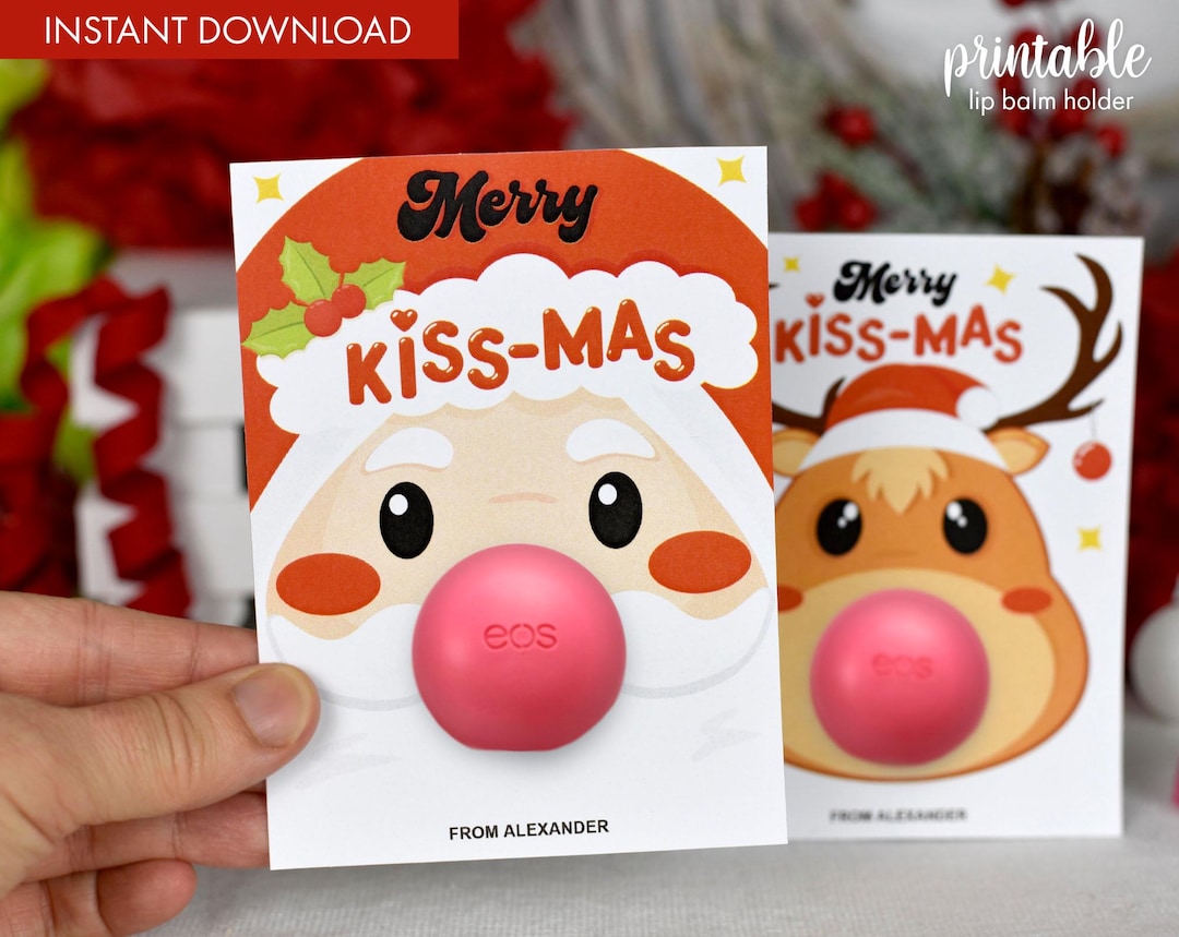 Printable Christmas Lip Balm Holder | Christmas Teacher Gift | Lip Balm ...