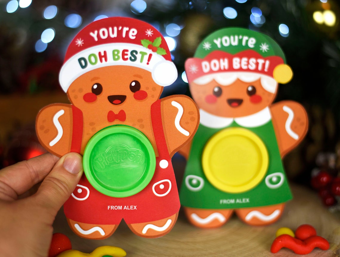 Gingerbread Play Dough Holder: Christmas Class Gifts (printable PDF) - Etsy