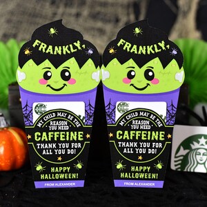 Printable Halloween Coffee Card Holder | Teacher Appreciation Gift ...