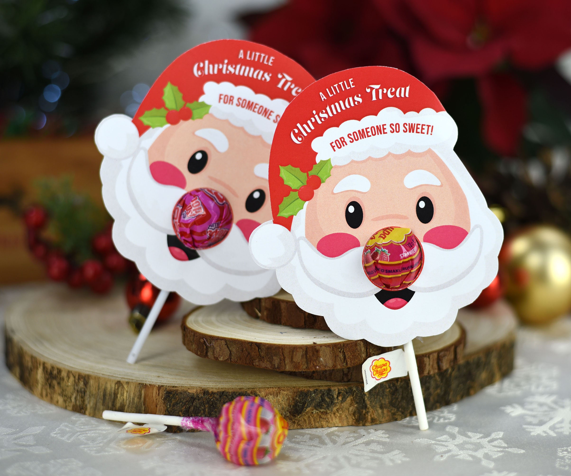 Printable Santa & Reindeer Lolly Holder: Christmas Candy Favor (PDF) - Etsy