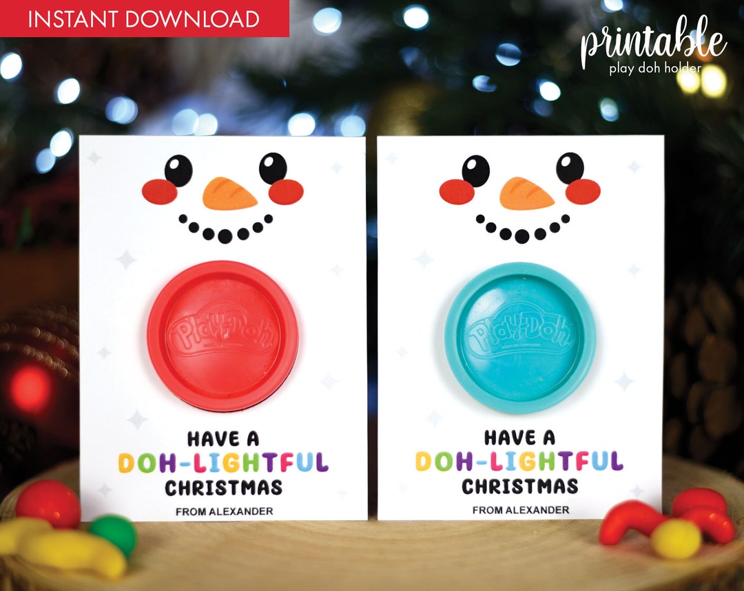 Play Dough Christmas Snowman Gift Card | Printable Class Holiday Gifts ...