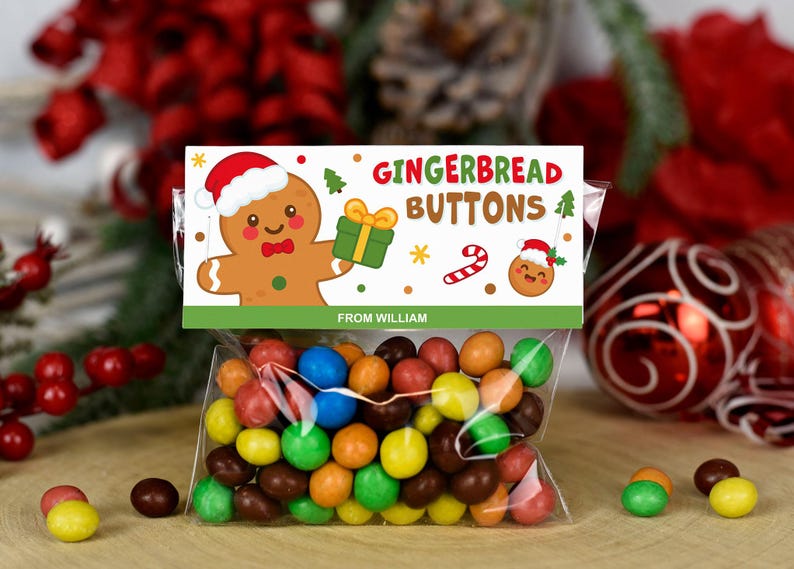 Christmas Treat Bag Toppers Set of 6 • Santa Kisses • Reindeer ...
