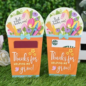Gift Card Thank You Gift Printable Gift Card Holder Teacher Gift ...
