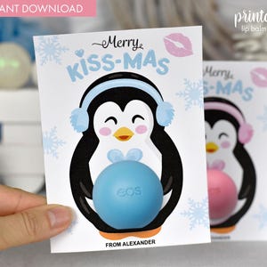 Printable Christmas Lip Balm Holder | Christmas Teacher Gift | Lip Balm ...