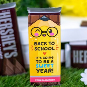 Printable First Day of School Chocolate Bar Wrapper Pencil Design ...