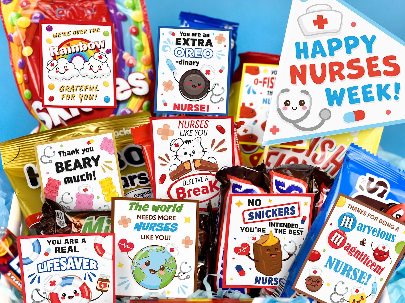 Printable Nurse Appreciation Candy Grams: Gift Tags (digital Download ...