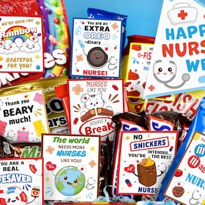 Printable Nurse Appreciation Candy Grams: Gift Tags (digital Download ...