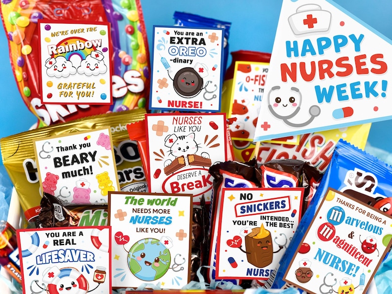 Printable Nurse Appreciation Candy Grams: Gift Tags (digital Download ...