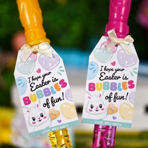 Easter Bubble Wand Tags: Bunny Classroom Gift (printable PDF) - Etsy