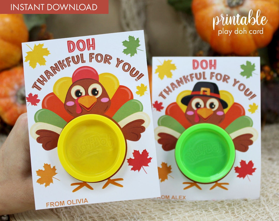 Thanksgiving Turkey Play-doh Cards: Printable Classroom Favors (PDF) - Etsy