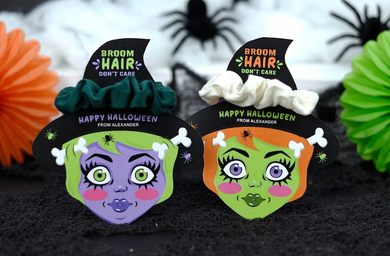 Printable Witch Scrunchie Holder: Halloween Favor (digital Download) - Etsy