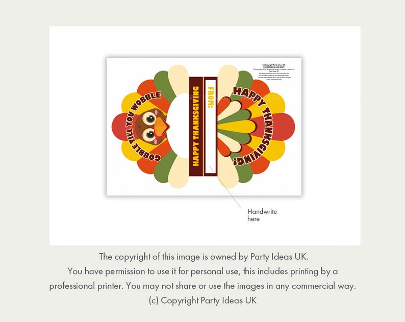 Printable Thanksgiving Turkey Treat Wrap: 'gobble Till You Wobble' (PDF ...
