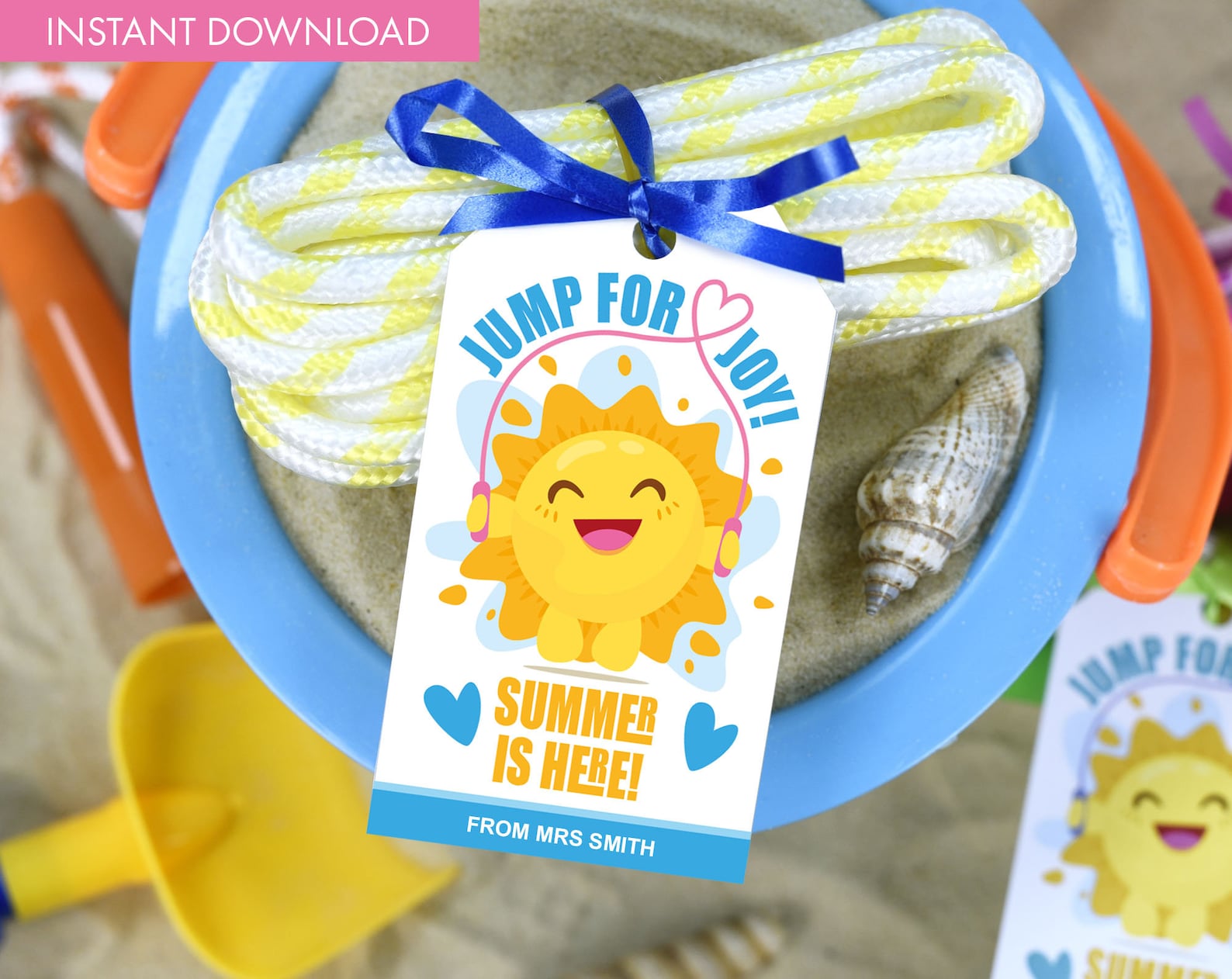 Printable Personalised Jump Rope Tag | End of Term Gift | Teacher Gift ...