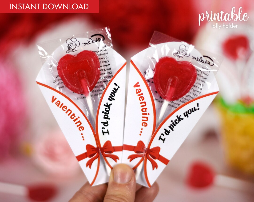 Kids Valentines Printable Lollipop Labels Class Mates Gift Bouquet ...