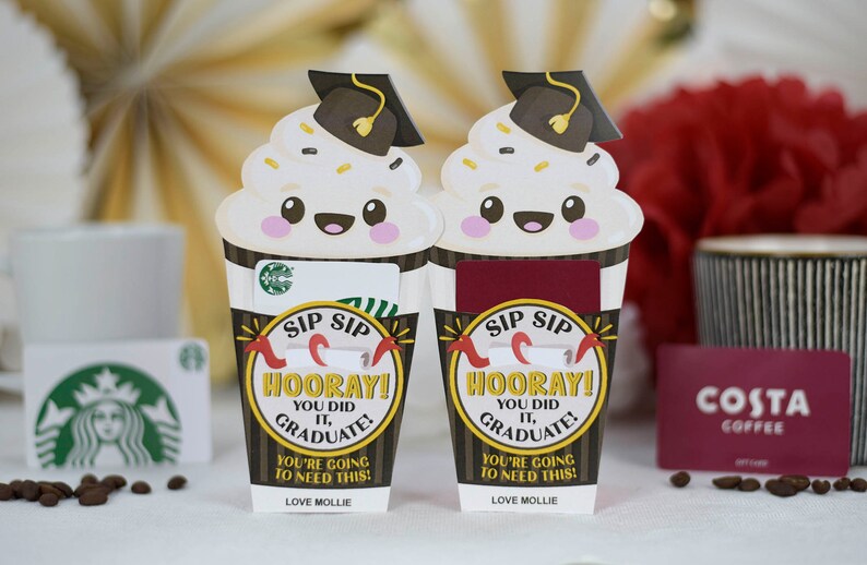 Printable Graduation Coffee Card Holder | Coffee Card Holder Graduation ...