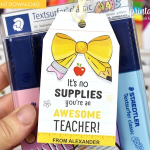 Printable Teacher Appreciation Gift Tags (PDF Download) - Etsy